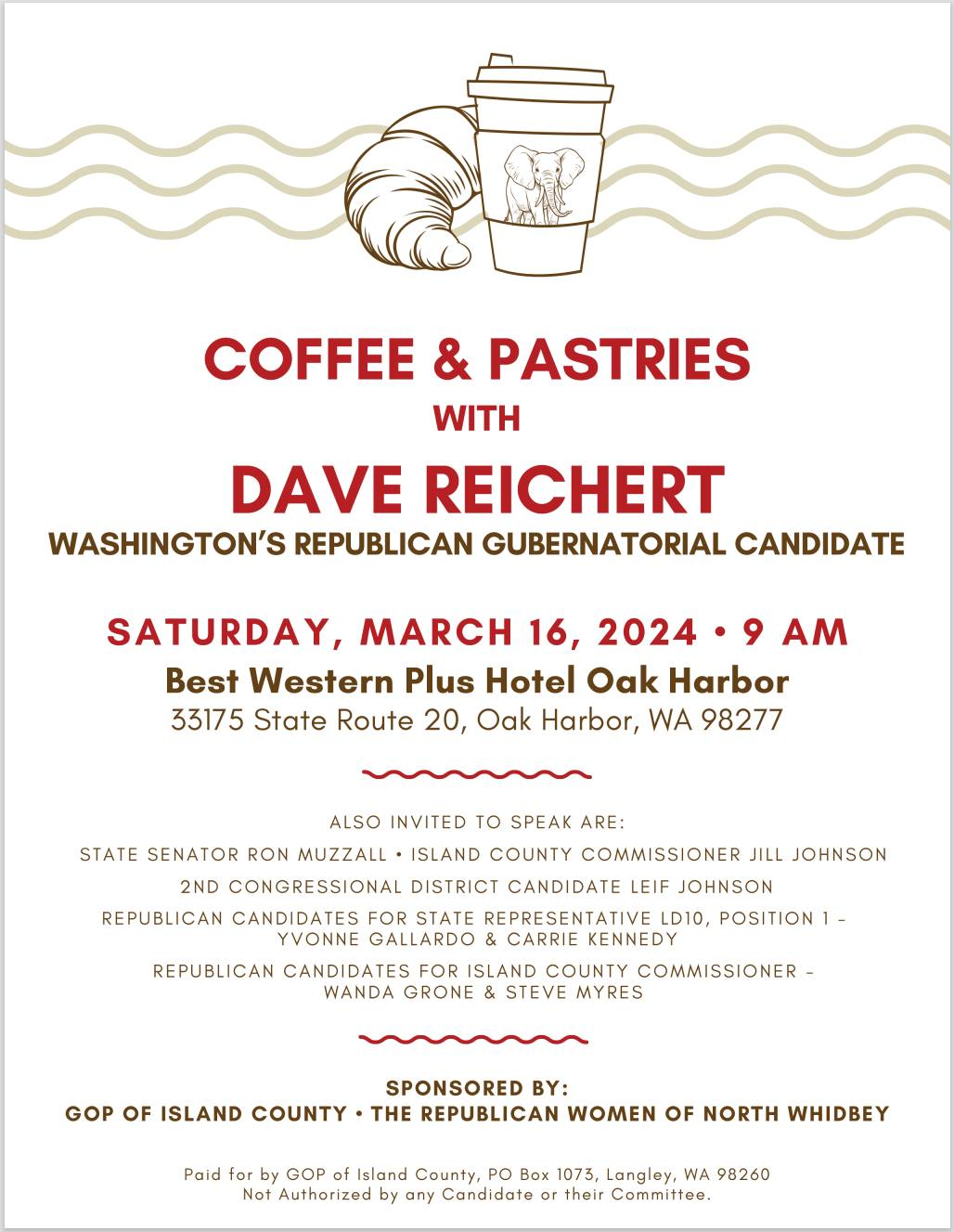 Republican Women of North Whidbey – Coffee & Pastries with Dave Reichert